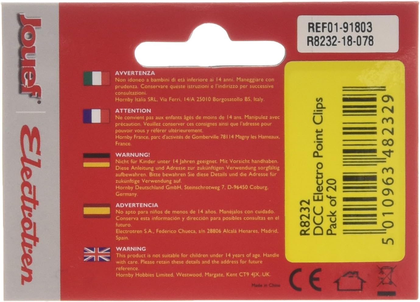 Hornby R8232 Digital Electric Point Track Clip (Pack of 20) – TopToy