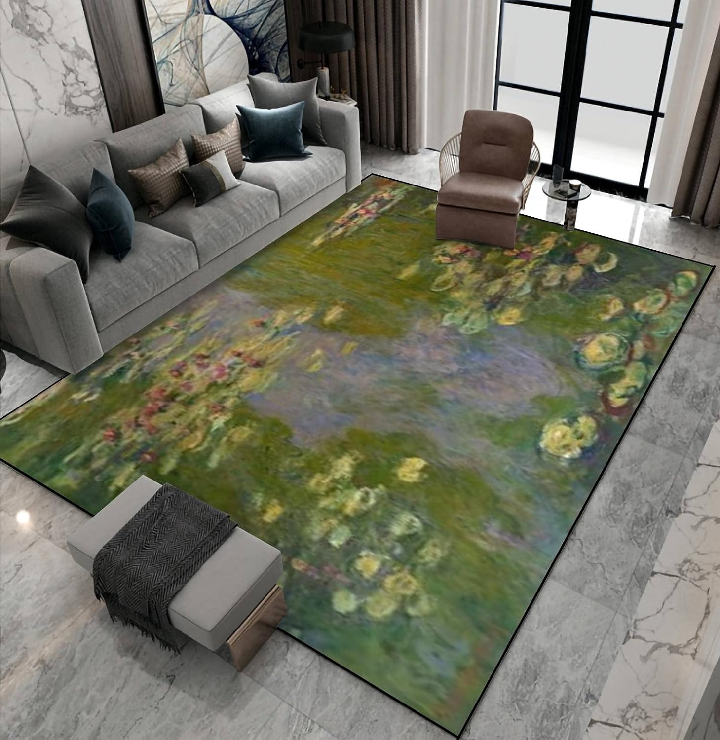 Amazon.com: EPONGEKIT Area Rug Non-Slip Floor Mat Water Lilies by ...