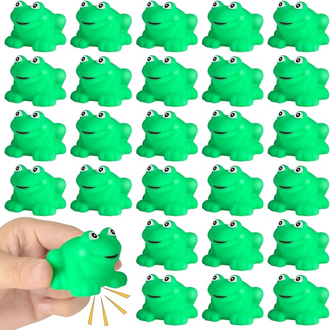 Amazon.com: 30 Pieces Rubber Frogs Mini Rubber Frogs for Bath Squeak and Float Frogs Green ...