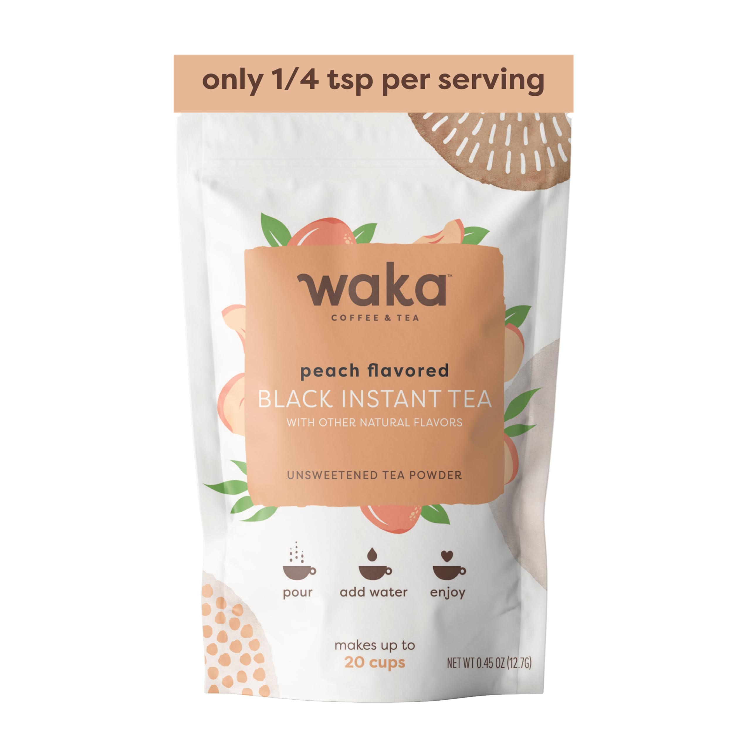 Amazon.com : Waka Instant Black Tea Mix, Peach Flavored - 100% Tea ...
