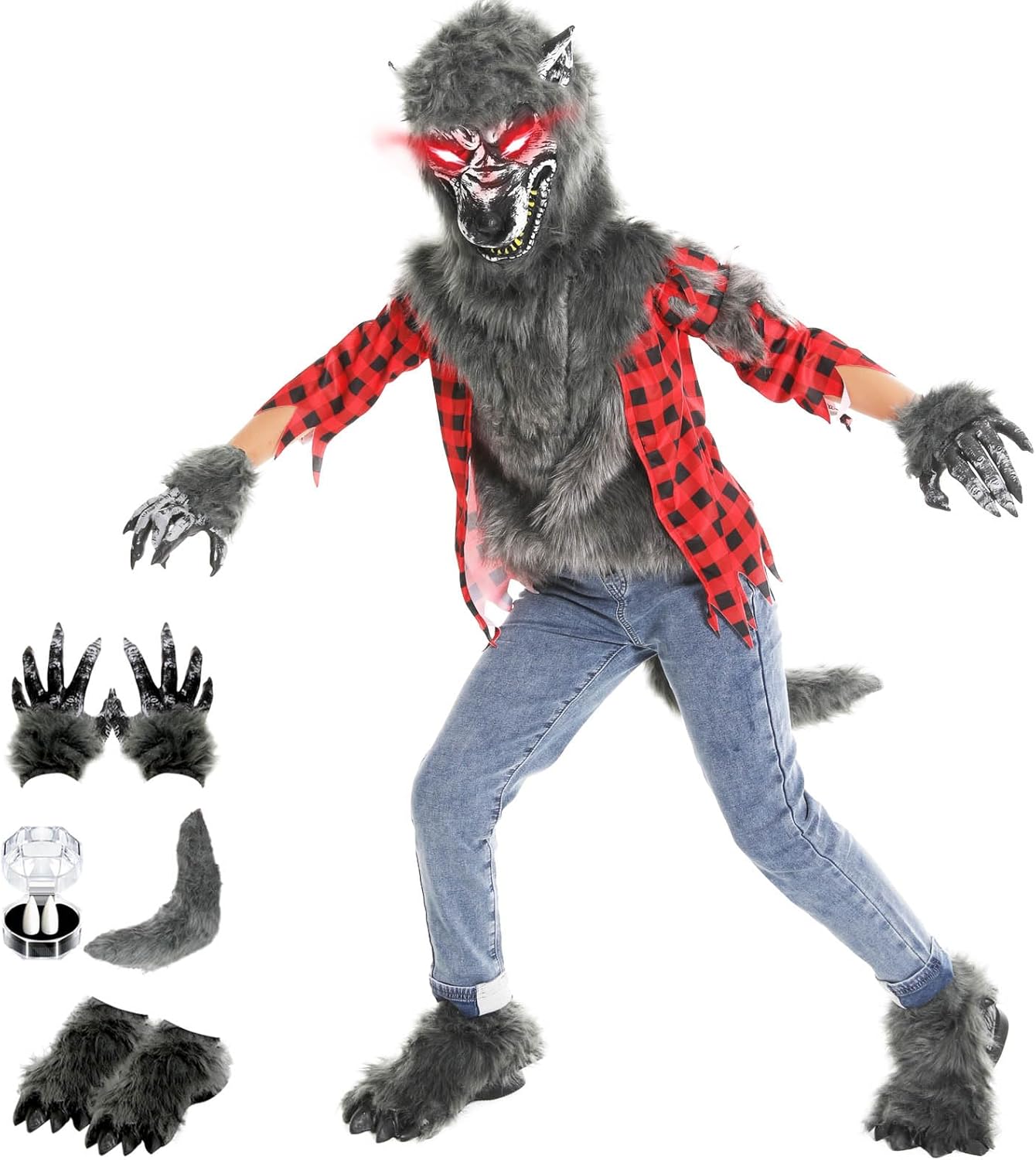 Amazon.com: Nalmits Halloween Werewolf Costume for Boys, Deluxe Howling ...