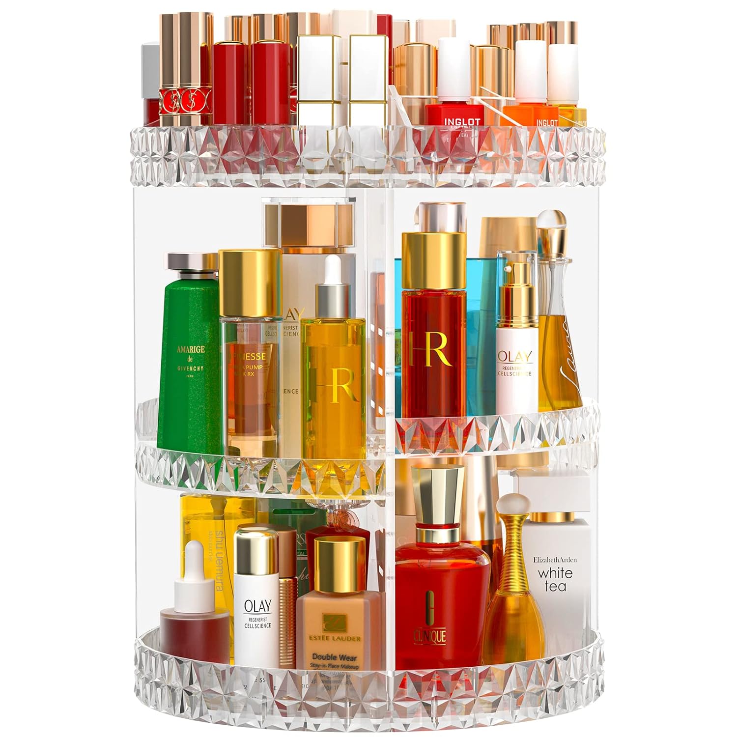 Amazon.com: Famitree Makeup Organizer 360° Rotating, DIY Adjustable Spinning Holder, Acrylic ...