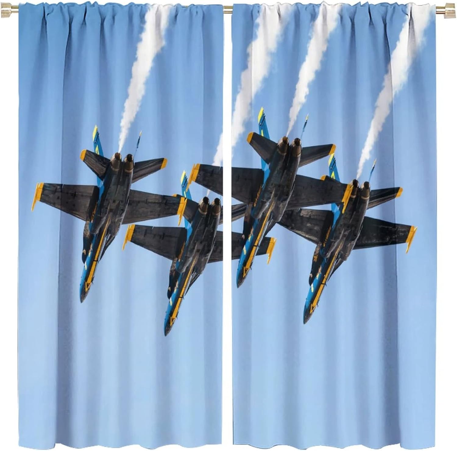 Amazon.com: Airplane Curtain, Modern Jet Aircraft in The Air, American ...