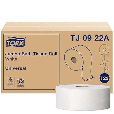 Tork Universal TJ0922A Jumbo Bath Tissue Roll, 2-Ply, 8.8" Dia., 3.55 ...