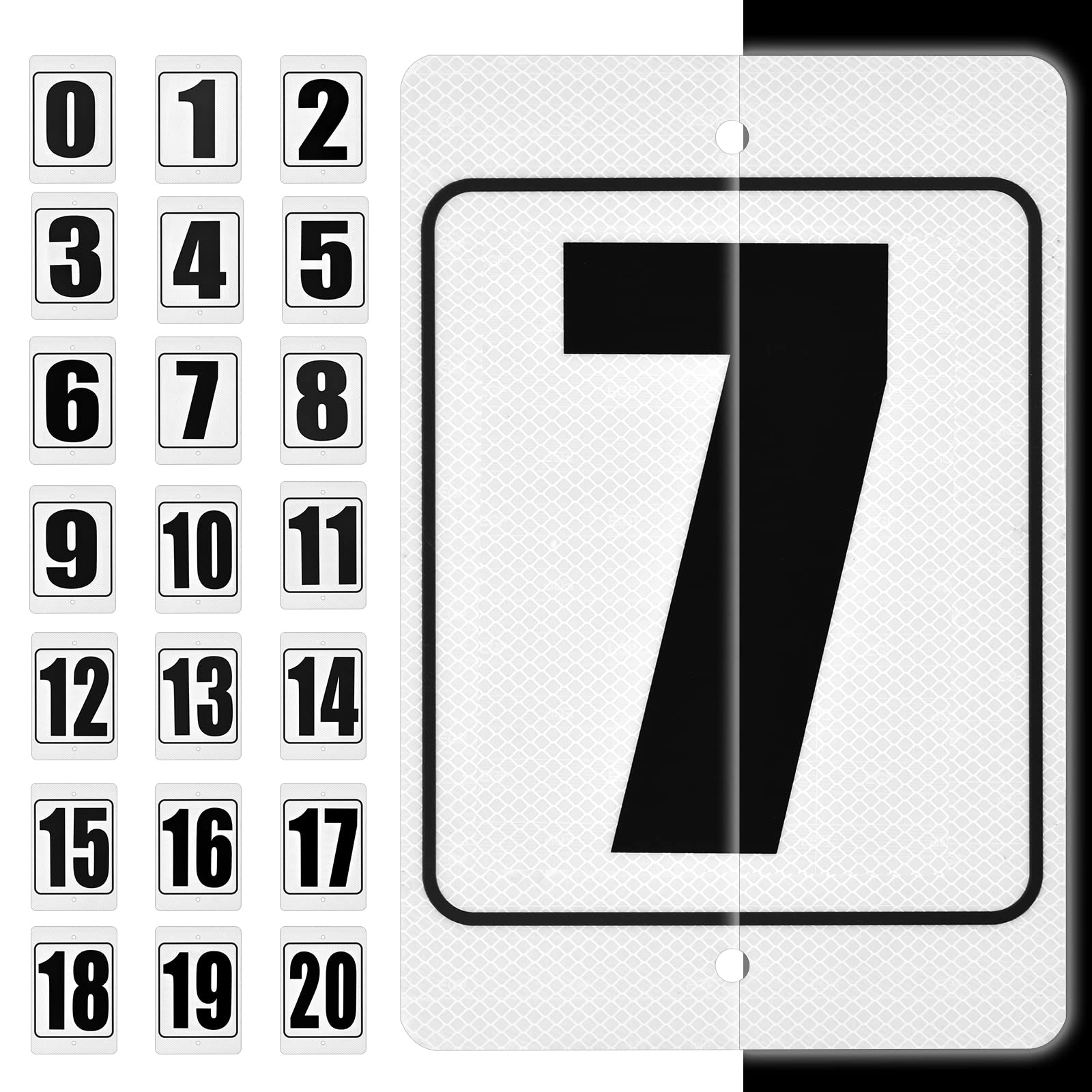Snapklik.com : 8 X 12 Inch Reflective Parking Lot Numbersign Aluminum ...