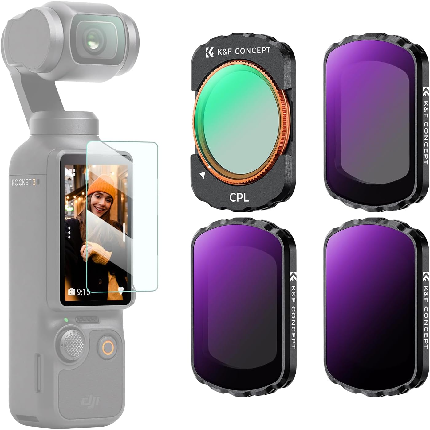 NEEWER Magnetic ND & CPL Filter Kit Compatible with DJI OSMO Pocket 3 ...