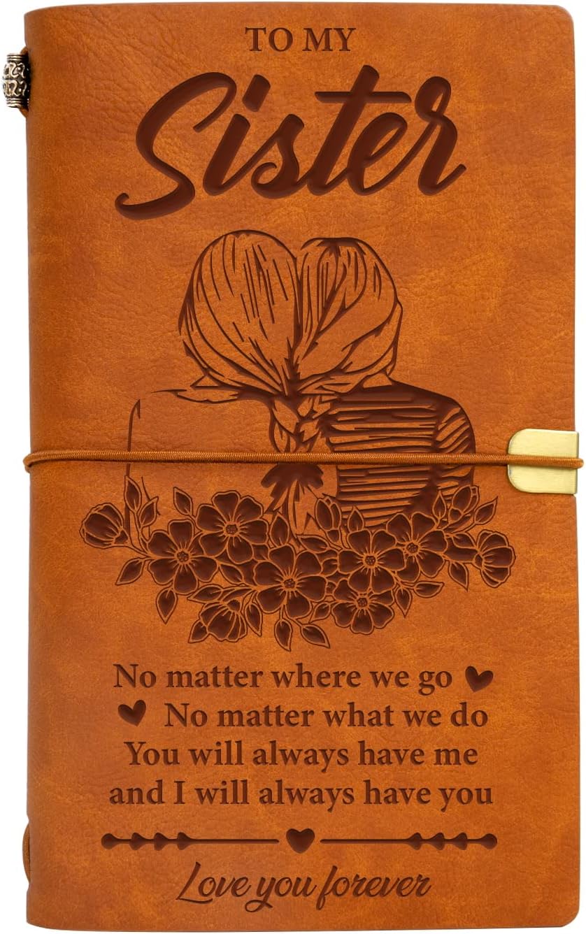 Sister Birthday Gift Ideas - 140 Page Refillable Leather Journal Gifts ...