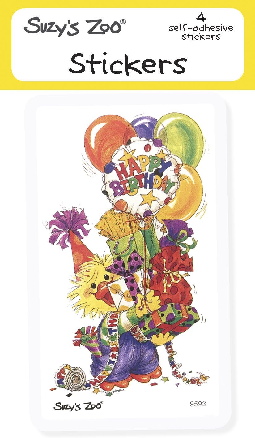 Amazon Suzy S Zoo Stickers 4 Pack Happy Birthday 10140 Toys