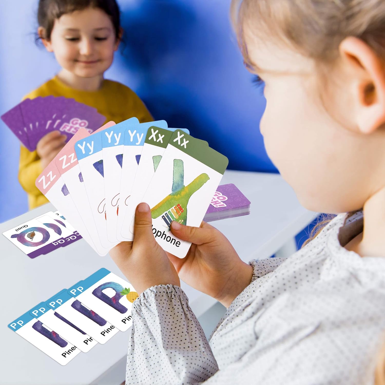 BenBen Juego de cartas Alphabet Go Fish para niños, 104 cartas, cartas ...