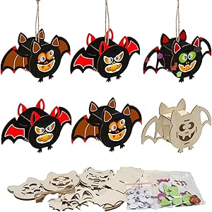 Amazon.com: Fennoral 6 Pack Halloween Bat Craft Kit for Kids Make You ...