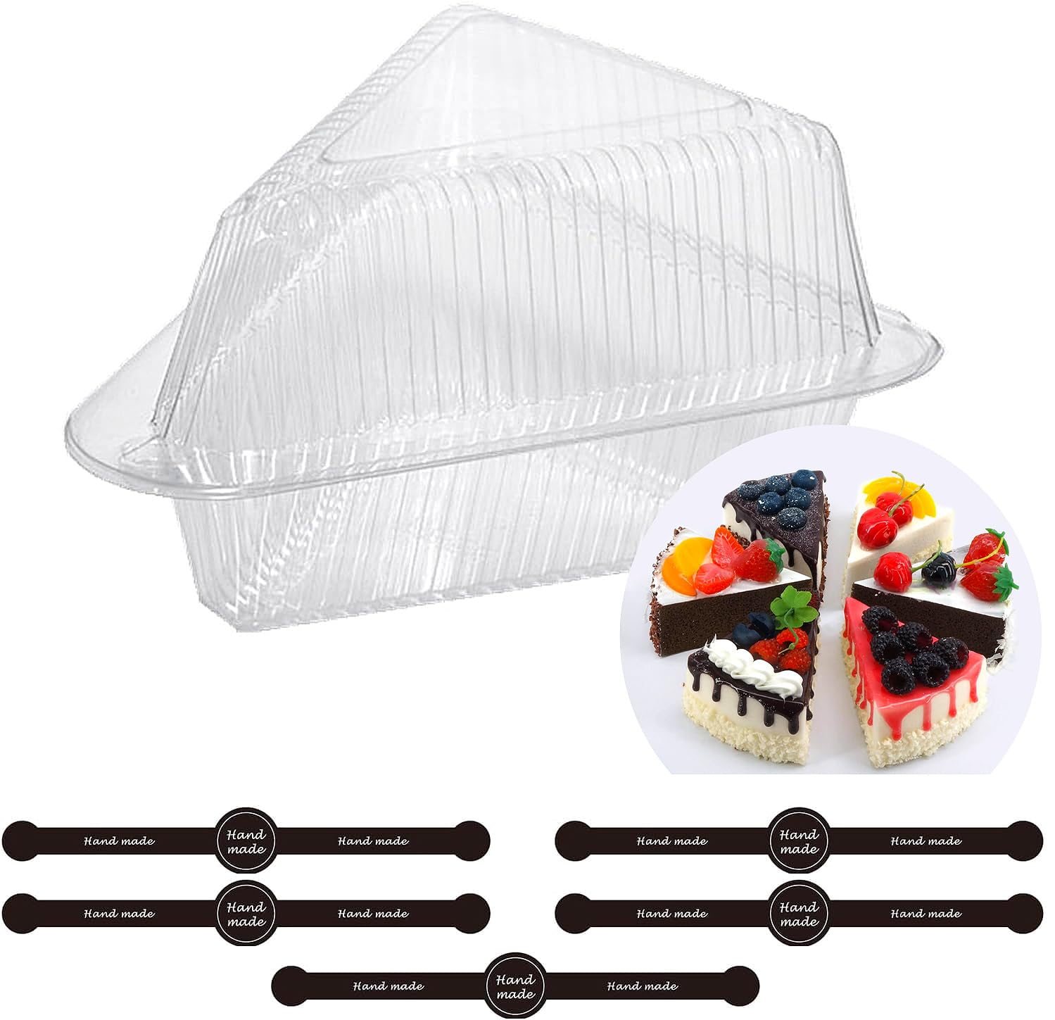 Amazon.com: SVICCOOKQ 200 Pcs Cake Slice Containers,Cake Slice Boxes ...