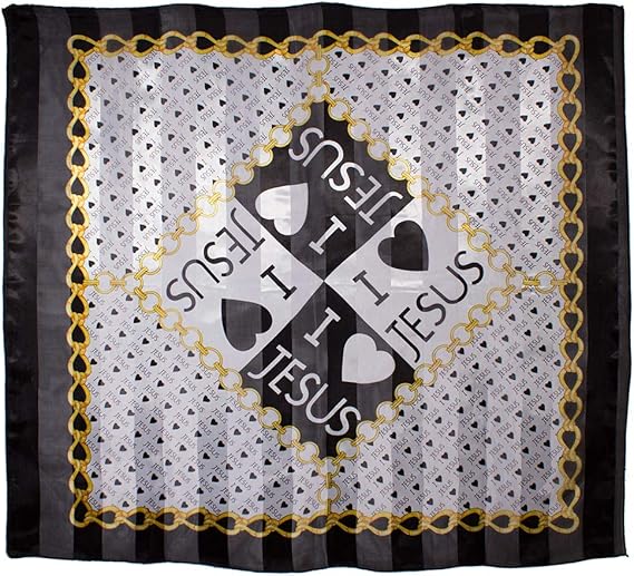 I Love Jesus 38" Black Satin Scarf/w Hearts Easter Scarf at Amazon ...