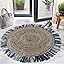 Amazon.com: GRUHUM Round Jute Cotton Area Rug 8ft Handwoven Natural ...