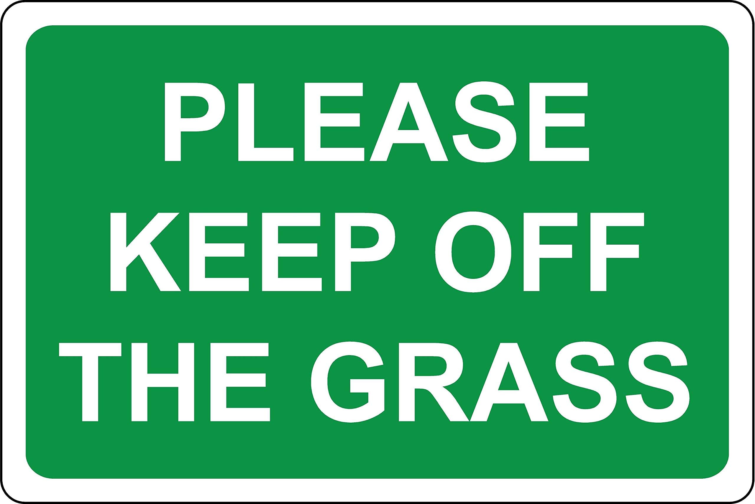 Please keep off the grass safety sign - 1.2mm Rigid plastic 300mm x ...