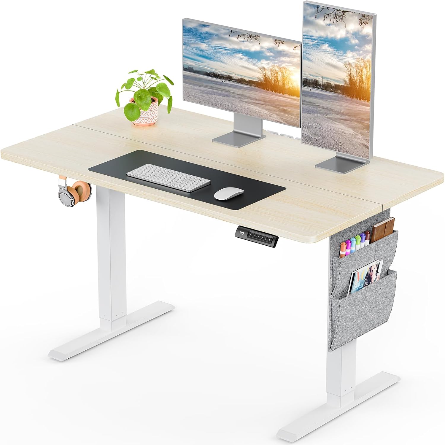 ErGear Standing Desk 120x60cm, Supports Up to 80KG Height Adjustable ...