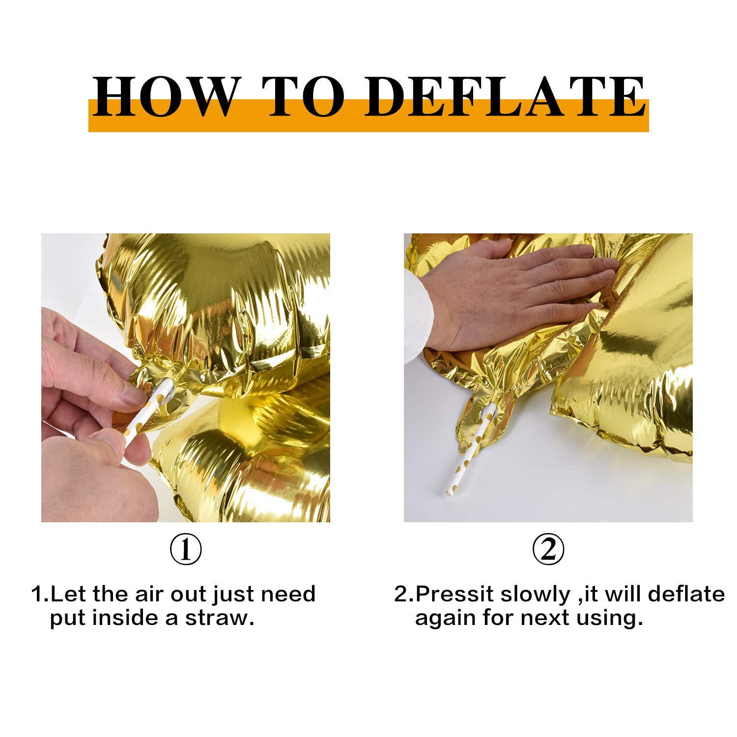 Buy Gatherfun Number 1 Balloon 40 Inch Large Gold Foil Mylar Digit ...