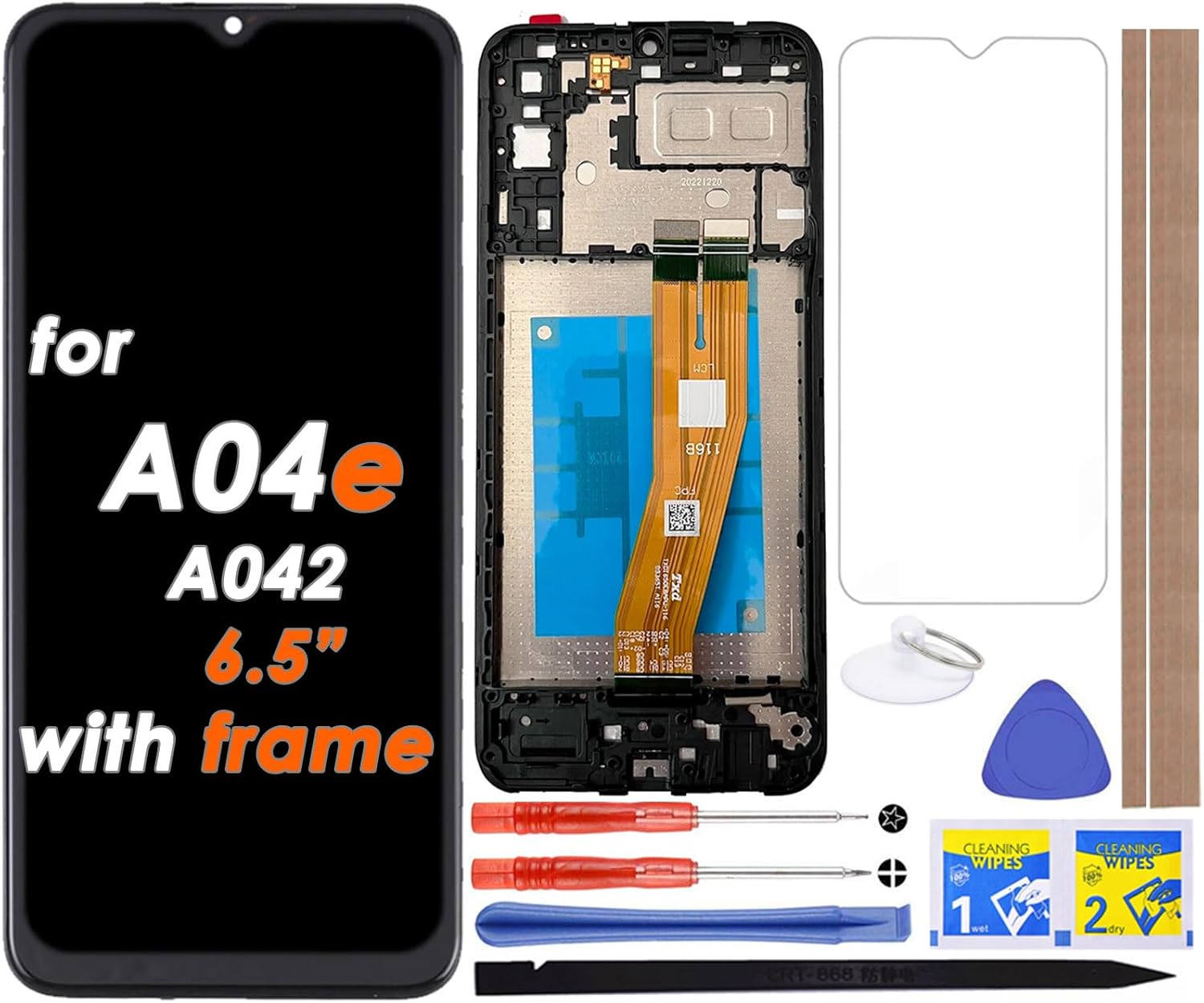 Amazon.com: LCD Screen Replacement Touch Digitizer Display Assembly for Samsung Galaxy A04E A042 ...