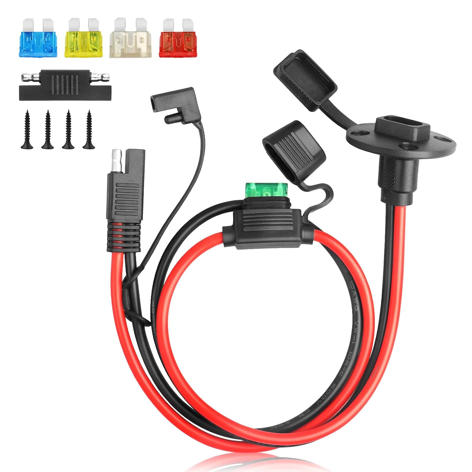 PAEKQ Weatherproof 10AWG Solar SAE Socket Sidewall Port SAE Quick ...