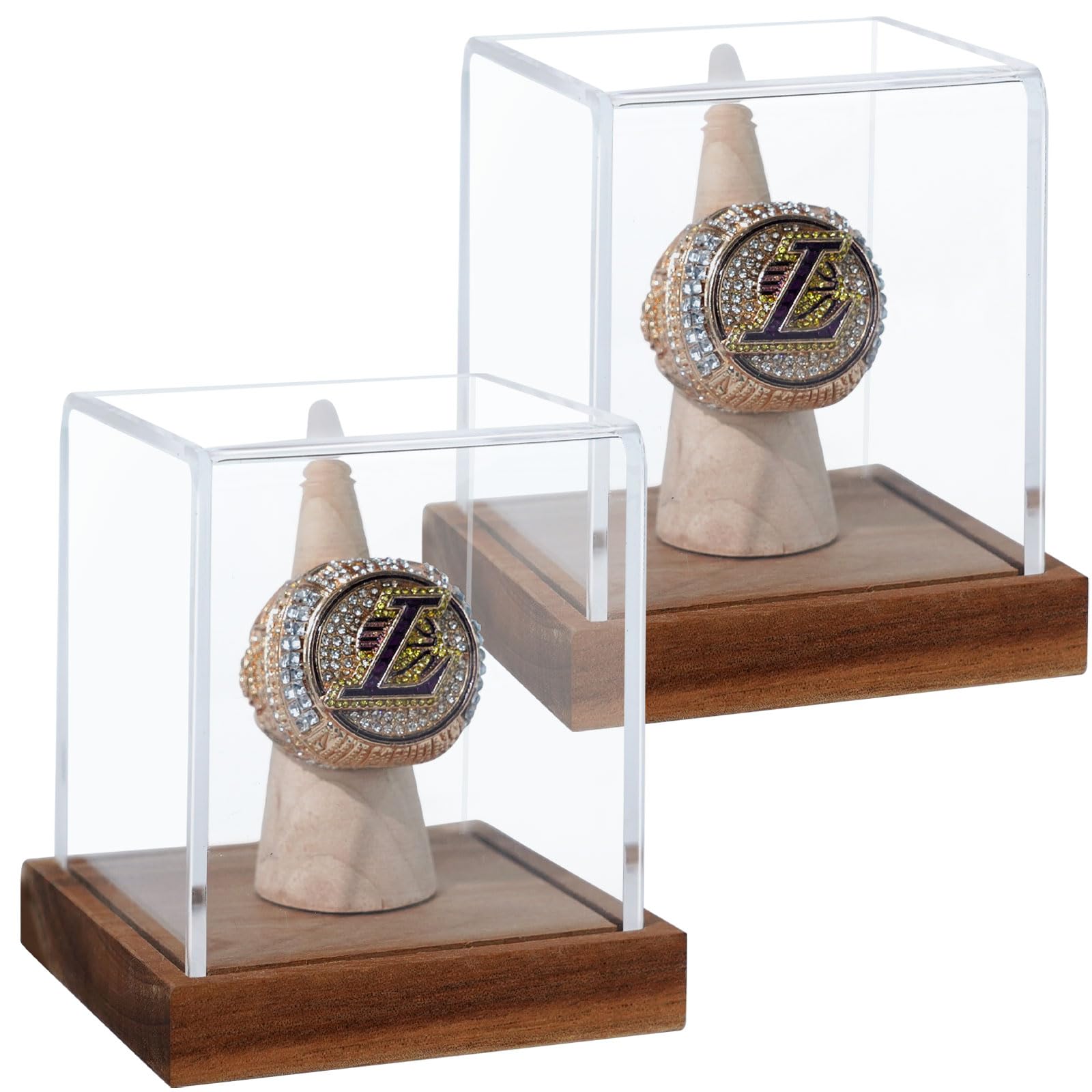 Snapklik.com : JupDec Championship Ring Display Case 2 Pack, Clear ...