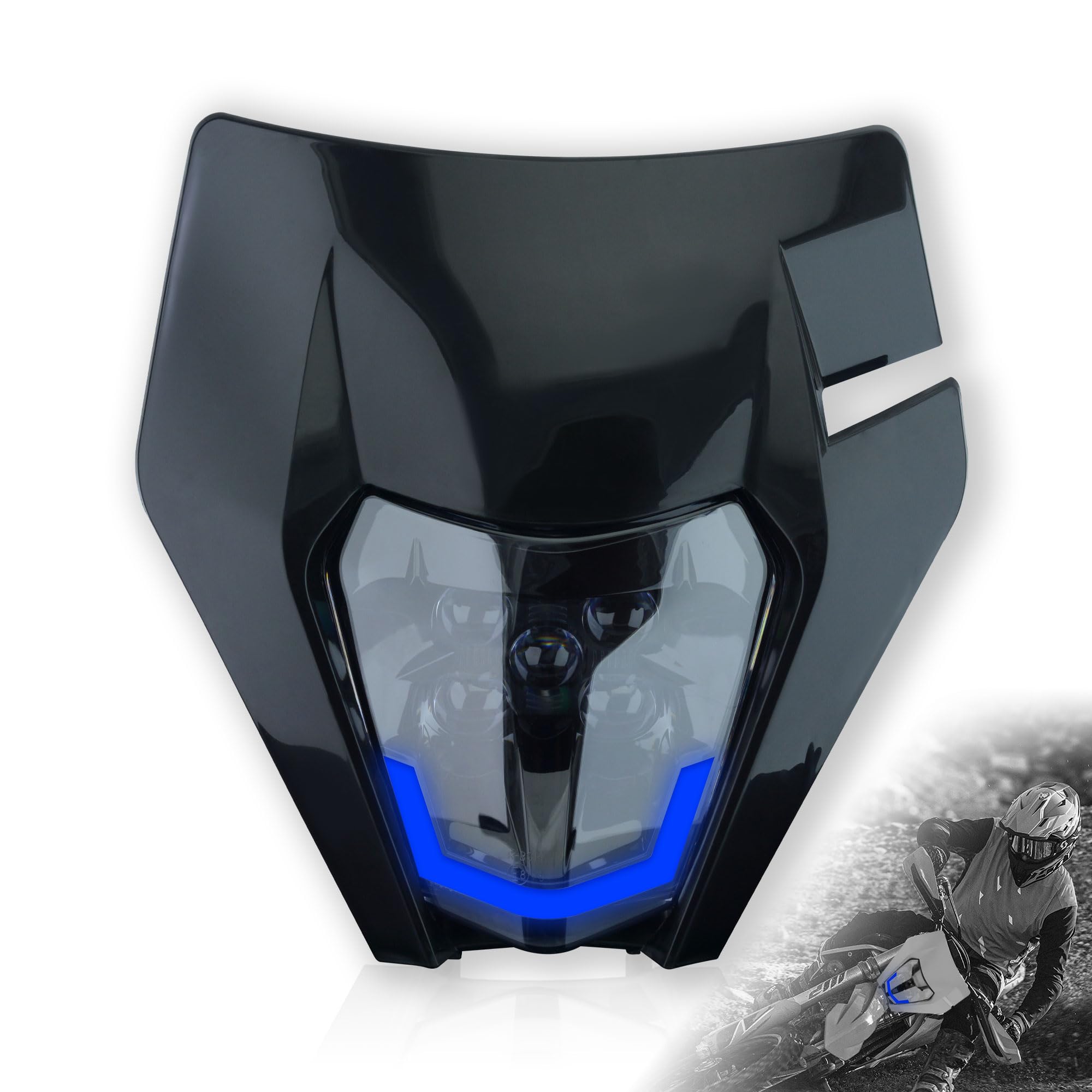 Amazon.com: MCHMFG Headlight Head Lamp Light Fairing Mask Day Running ...