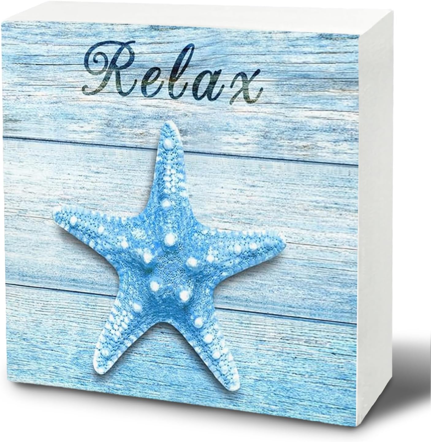 Amazon.com: UNCDLV Relax Sign, Beach Signs Decor, Rustic Ocean Starfish ...