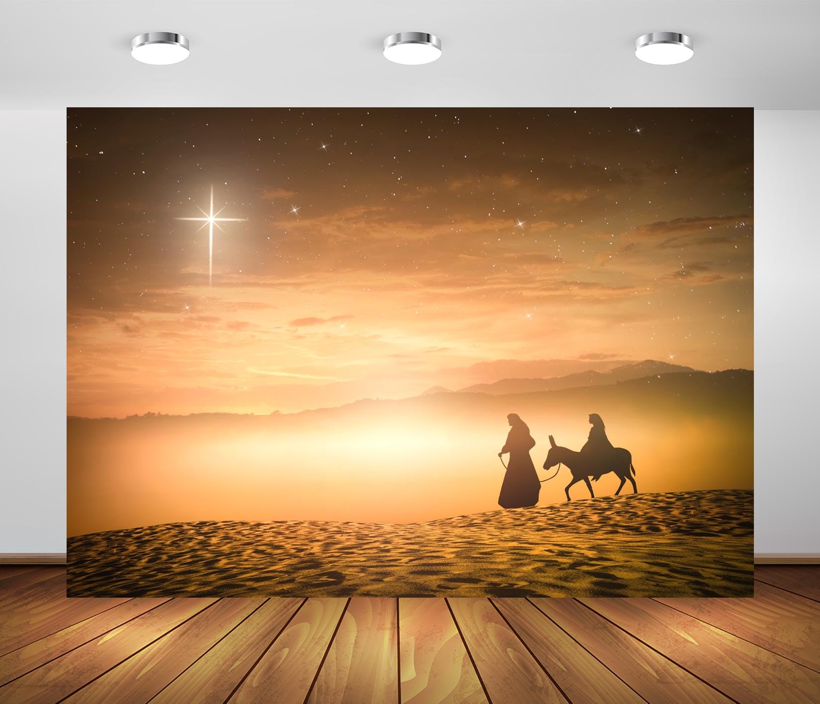 Amazon.com : BELECO 7x5ft Fabric Nativity Scene Backdrop Christmas ...