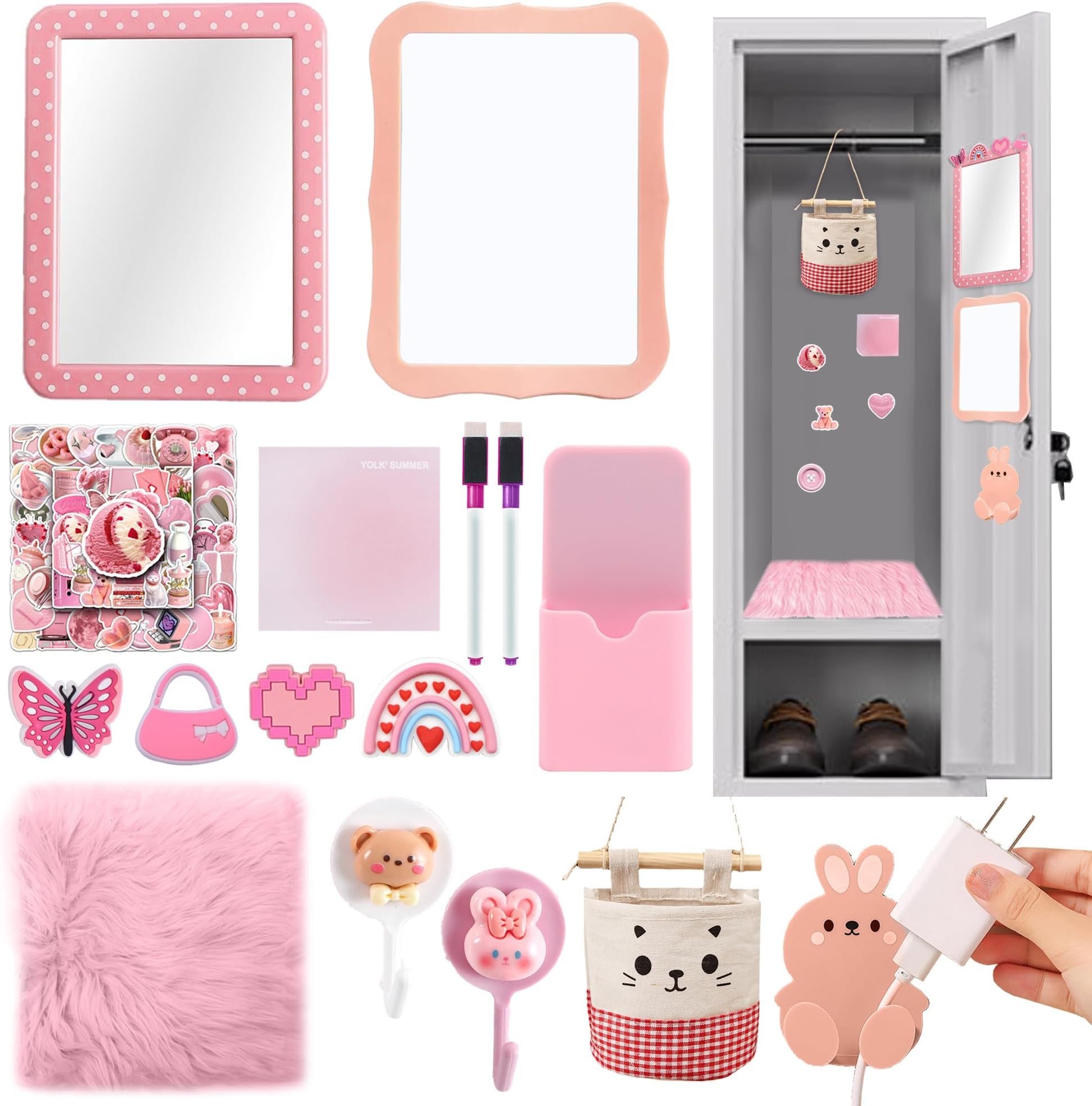 Amazon.com: Tazimi Locker Accessories Kit with Magnetic Whiteboard ...