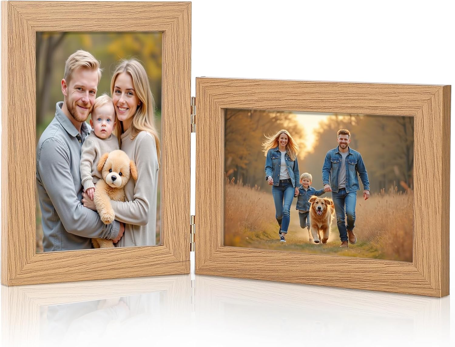 Amazon.com - Epecfan 4x6 Double Hinged Picture Frame - WoodGrain ...