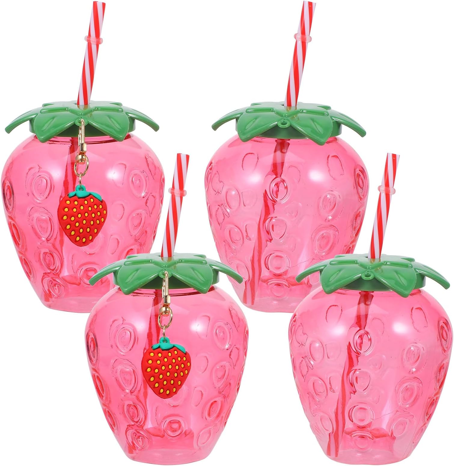 Amazon.com: Fruit Shaped Cups 4 Pcs Strawberry Drinking Cups with ...