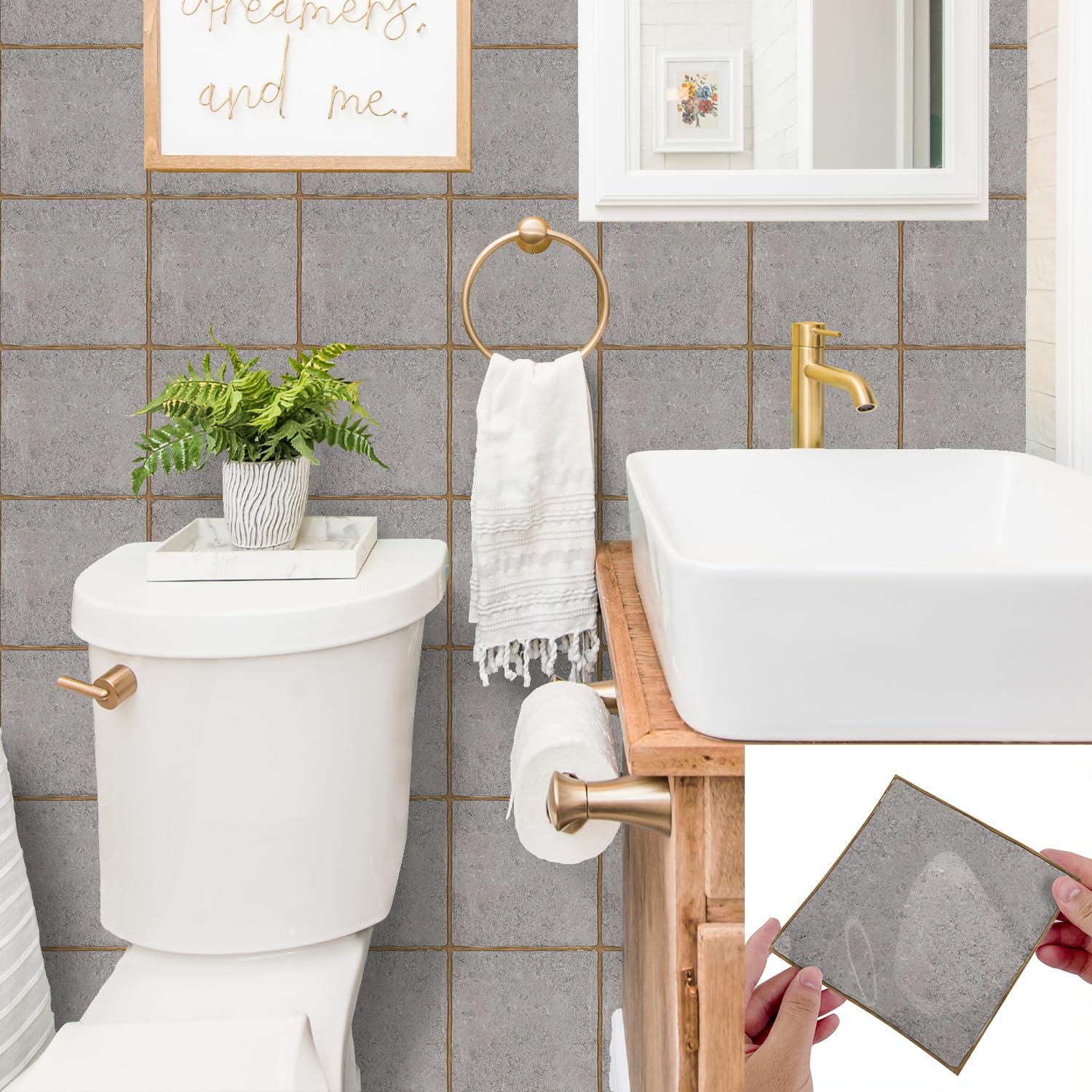 Amazon.com: Alwayspon Stone Effect Vinyl Sticker Peel and Stick, Self ...