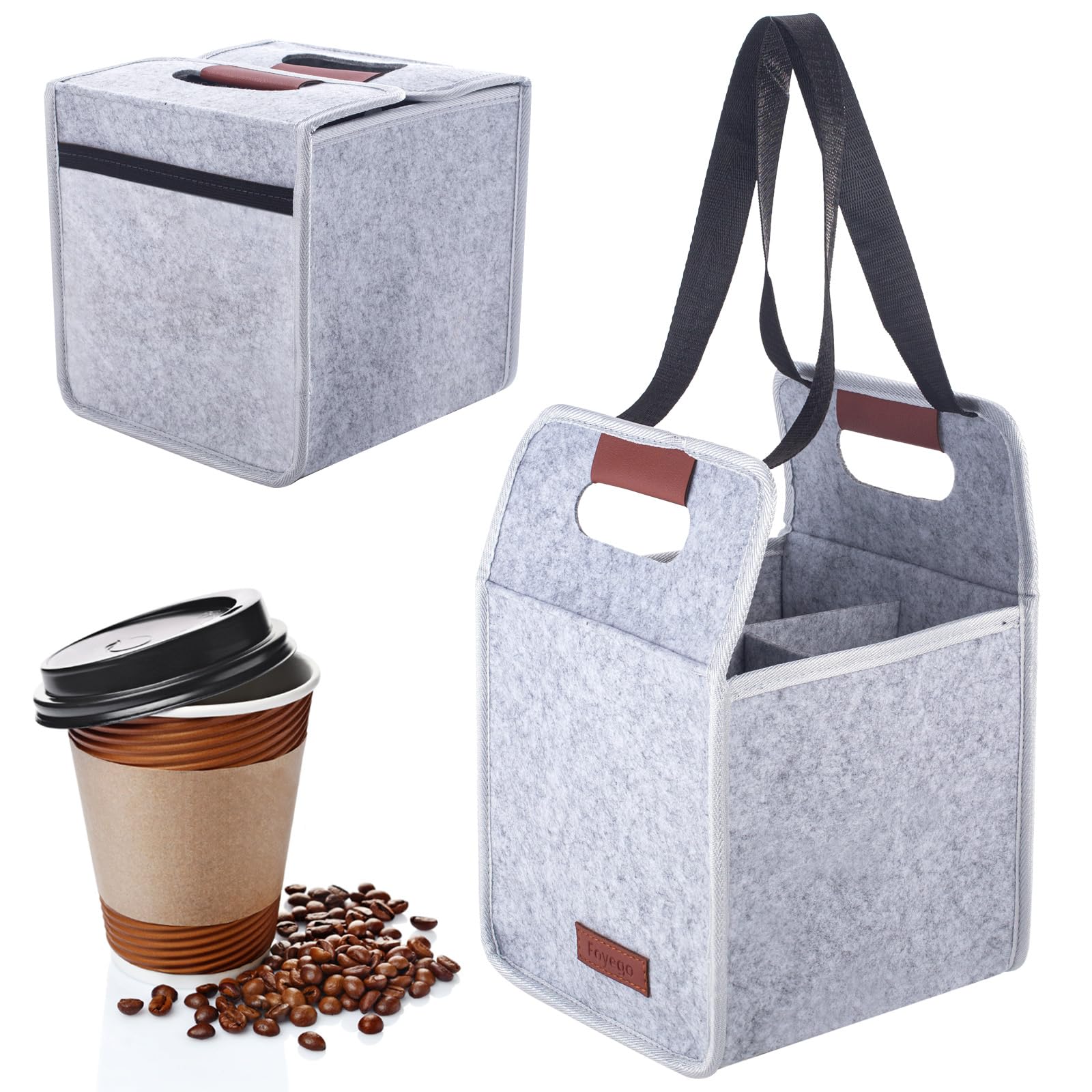 Amazon.com: Foyego Portable Drink Carrier with 4 Cup Holders,Foldable ...