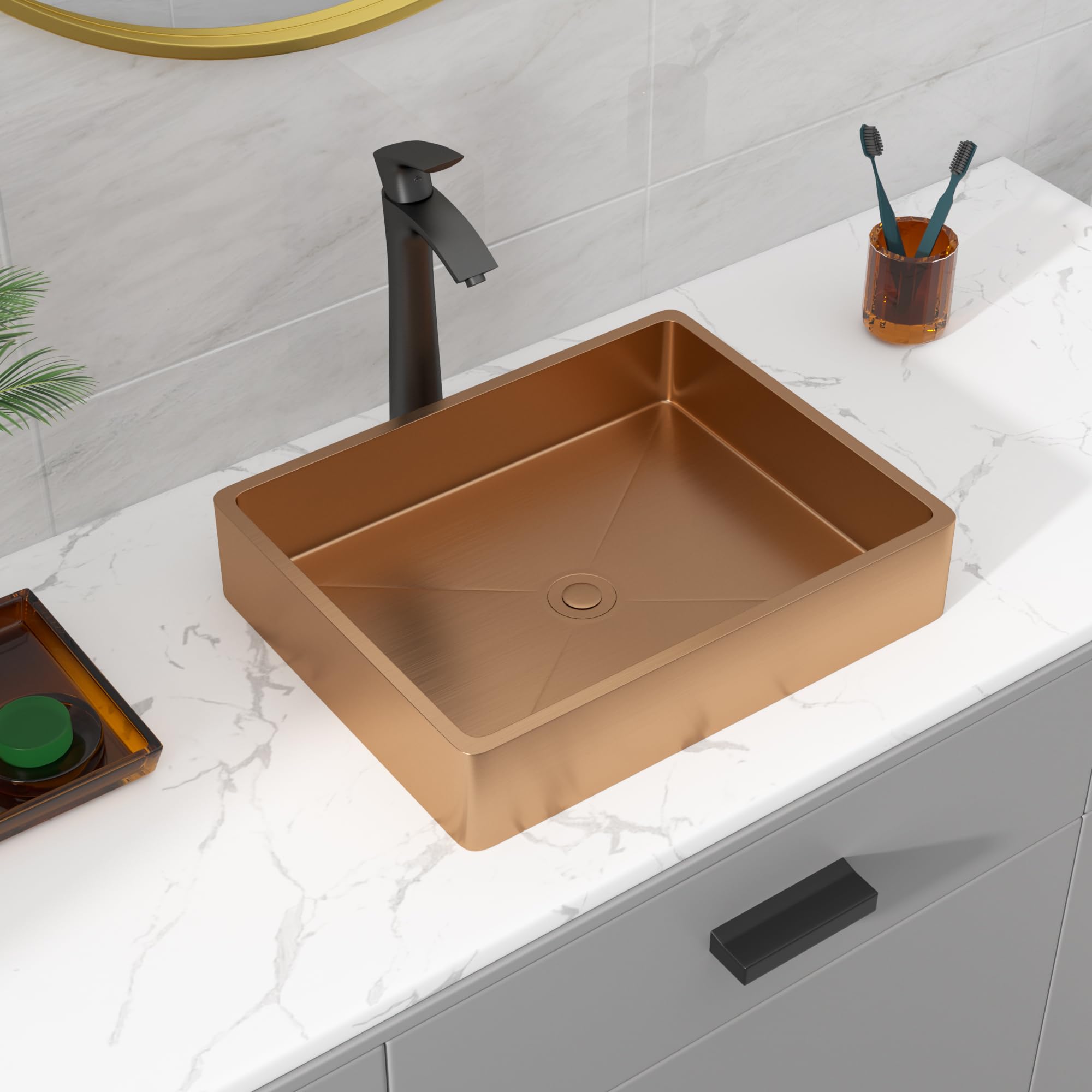 Snapklik.com : Rectangular Vessel Sink Stainless Steel - Sarlai 19" X ...