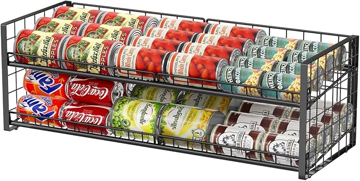 Amazon.com: 2-Tier Stackable Can Organizer for Pantry, Adjustable Extra ...