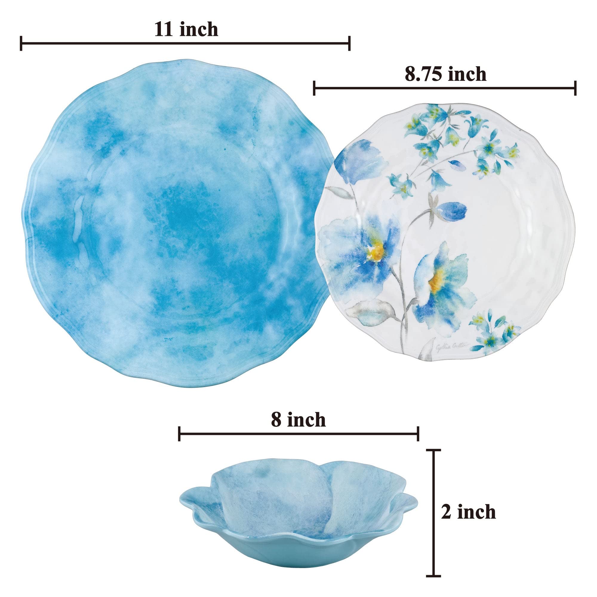 Snapklik.com : UPware 12 Piece Campanula Melamine Dinnerware Sets