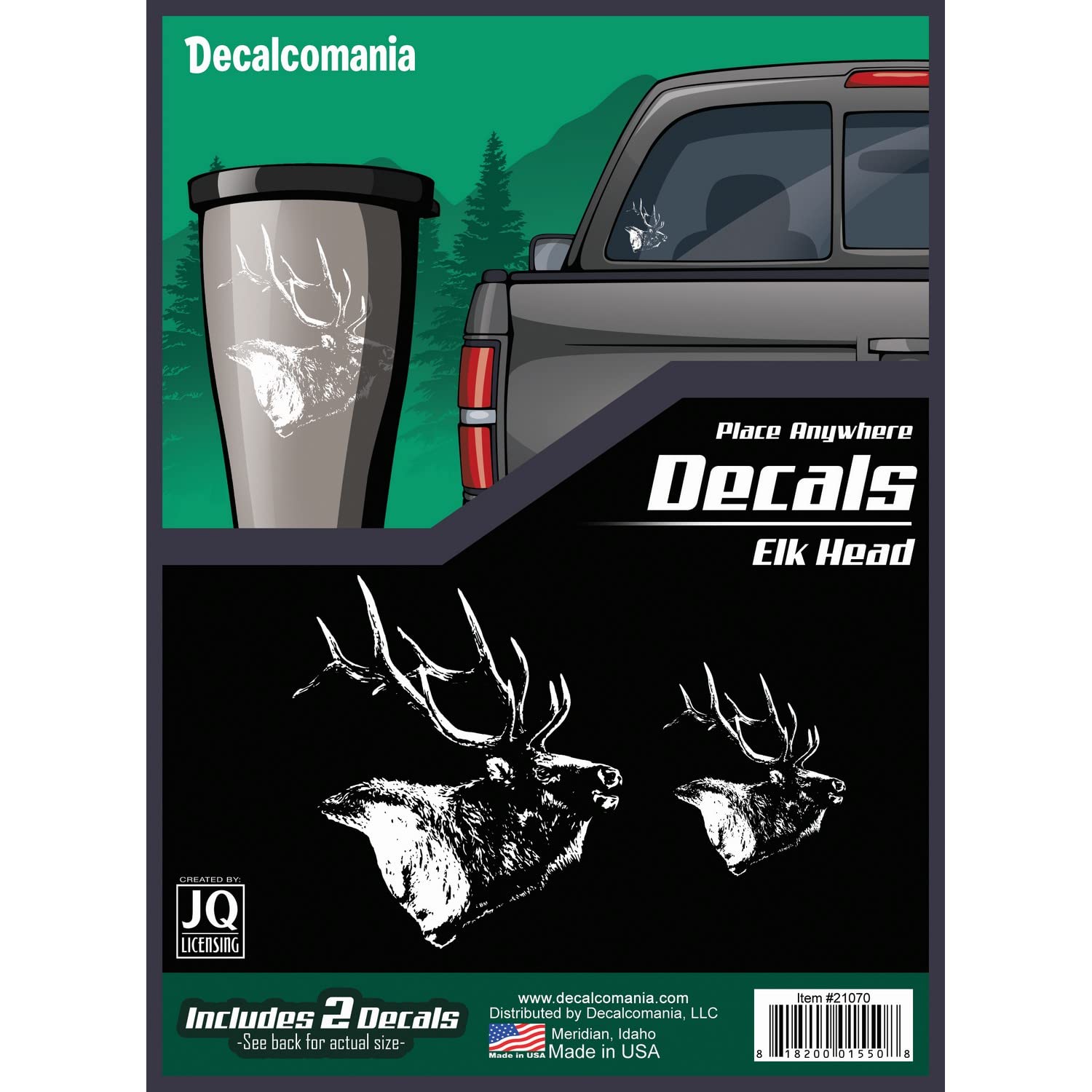 Amazon.com: WALL PALZ Decalcomania Elk Head Hunting Sticker Decals for ...