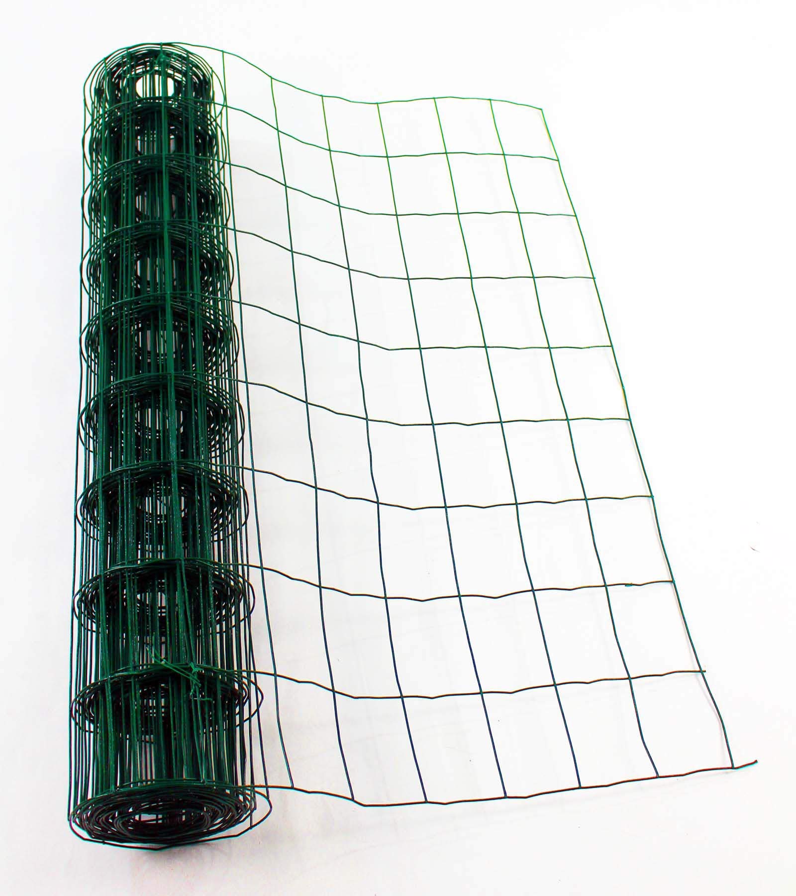 Green PVC Coated Steel Wire Mesh Fencing 90cm Garden Galvanised Fence ...