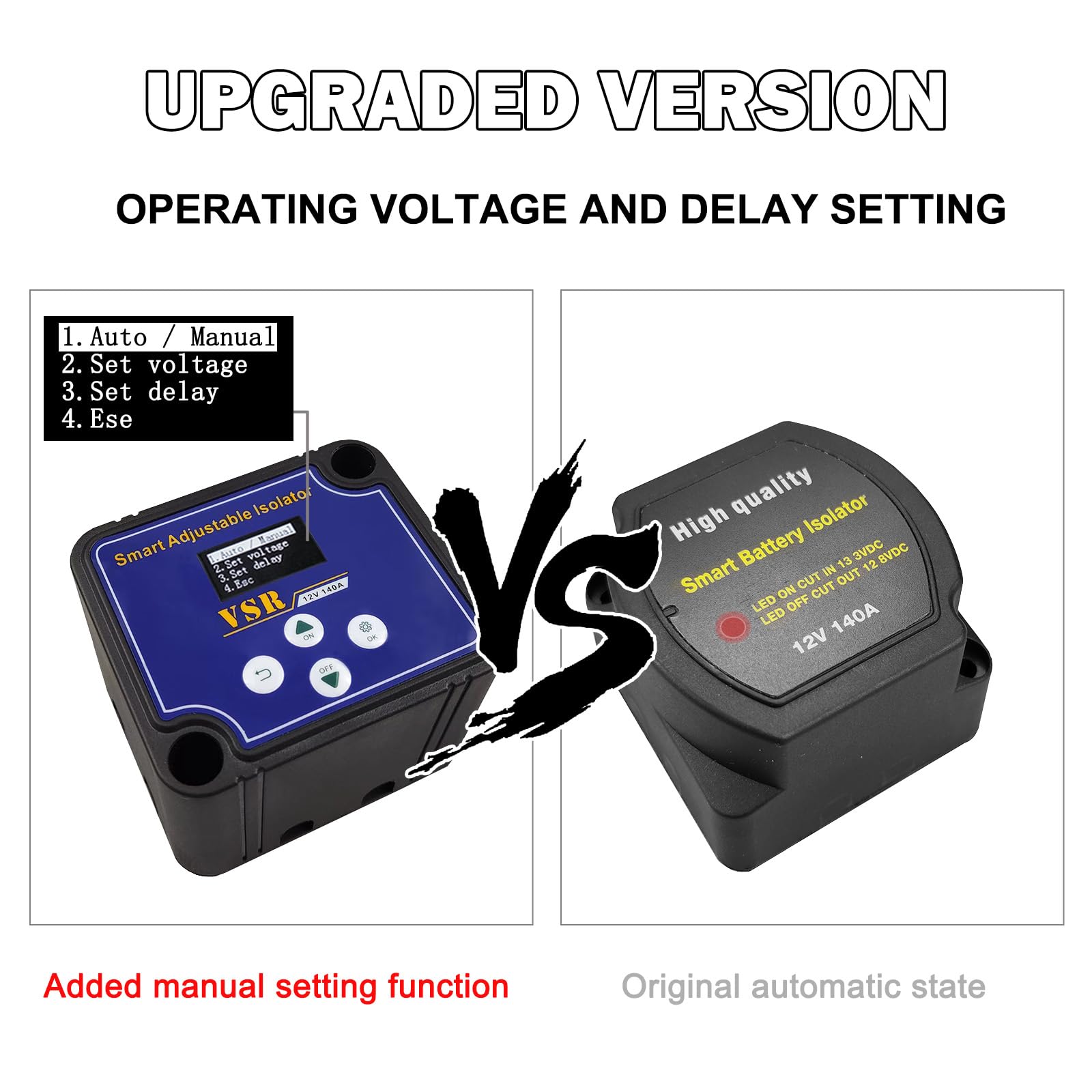 Snapklik.com : Adjustable Dual Battery Isolator Kit 12V 140Amp Voltage ...