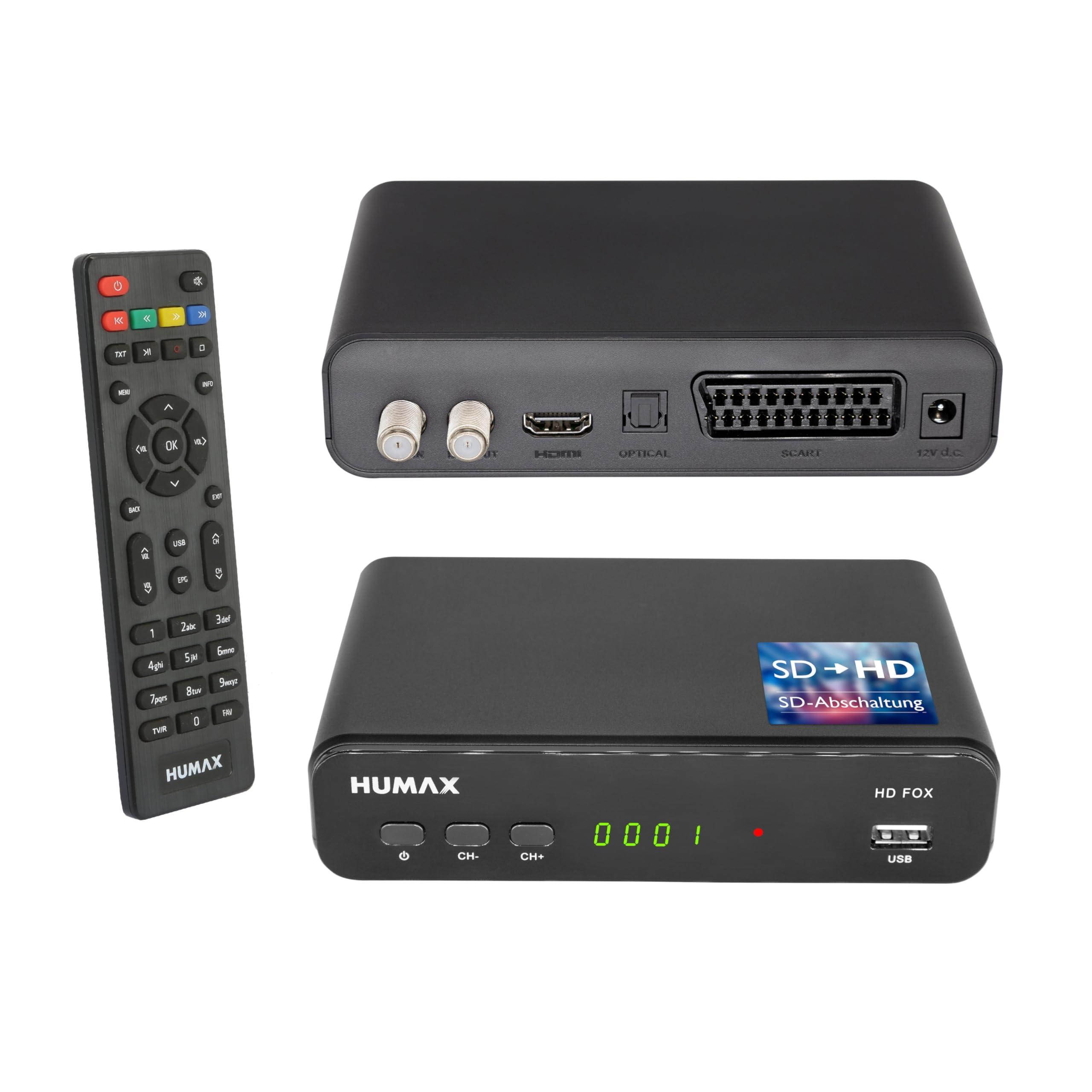 Humax Digital HD Fox Récepteur satellite numérique HD 1080P HDTV avec ...