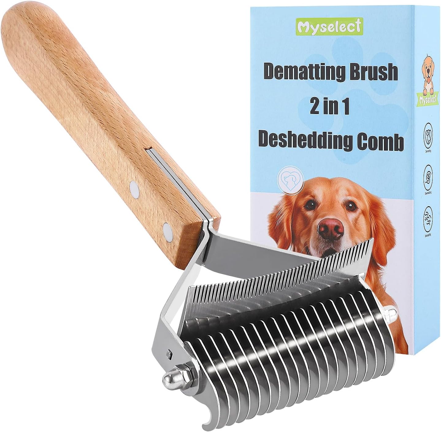 Amazon.com: Dog Grooming Brush for Shedding, 2 in 1 Undercoat Rake and ...