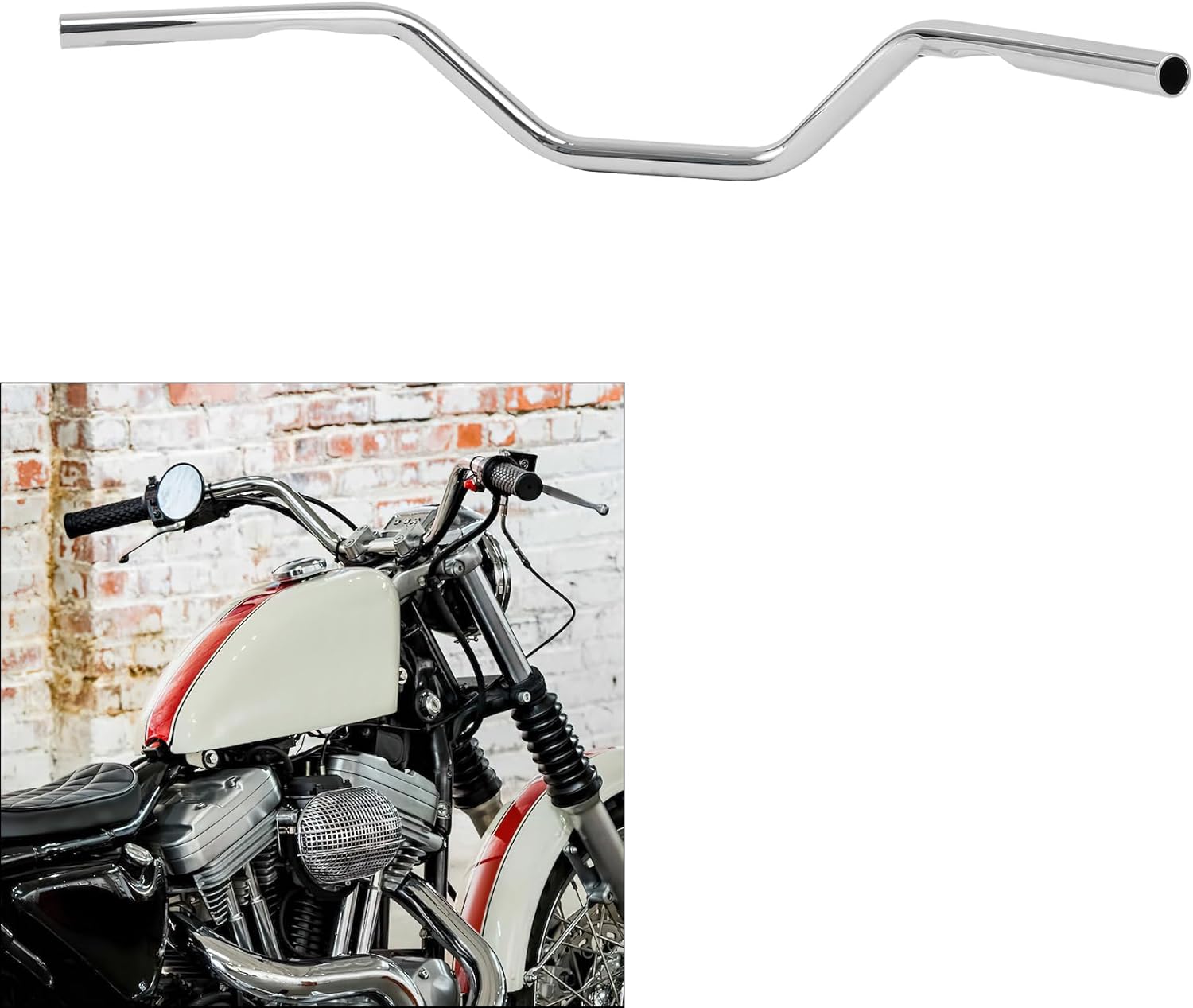 Amazon.com: CUSTOM CHROME CCI 1" Fat Custom Handlebar Fit For Harley ...