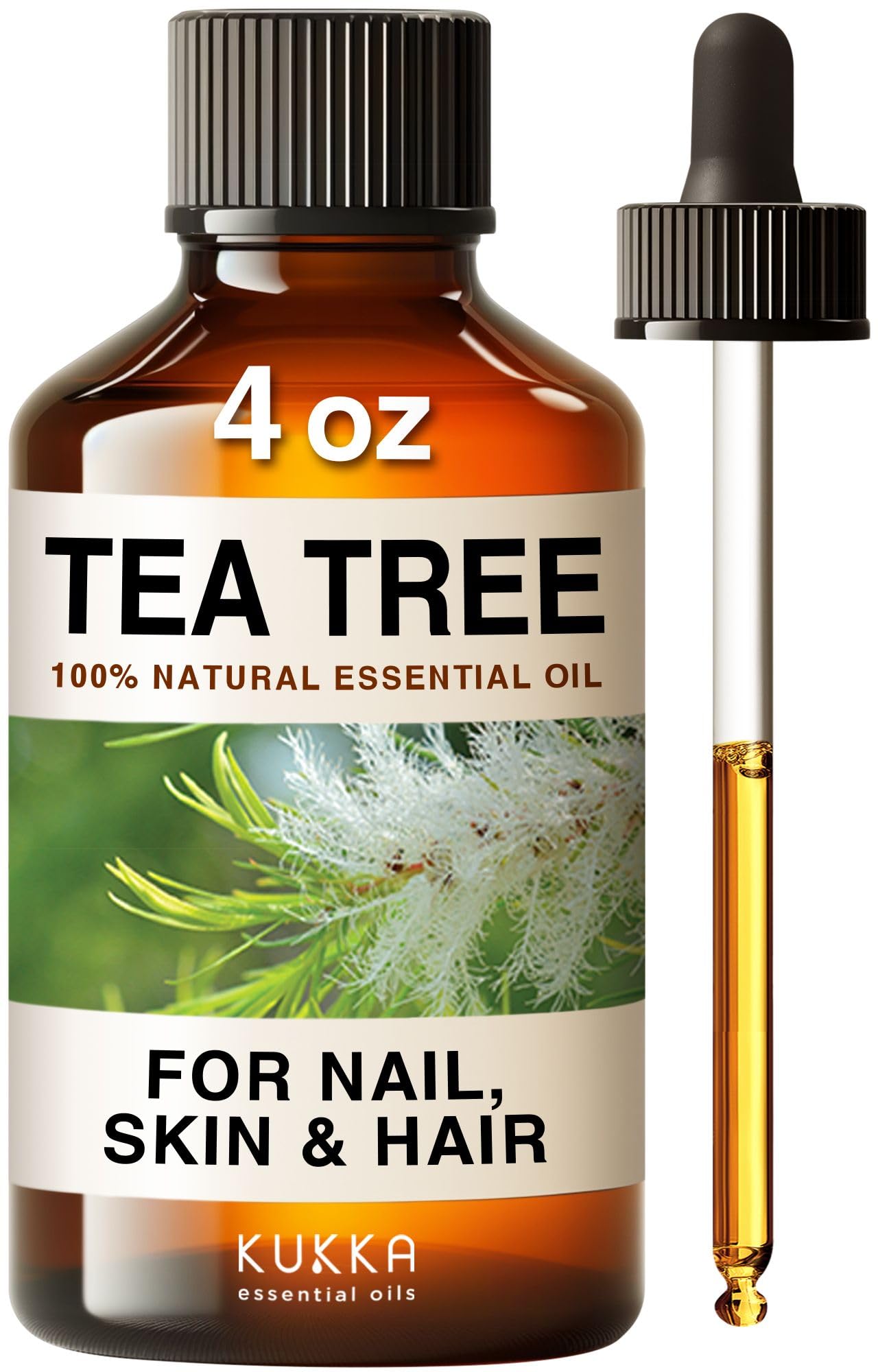 Kukka Australian Tea Tree Oil for Skin, Hair, Face & Toenails - Melaleuca Tea Tree Essential Oil ...