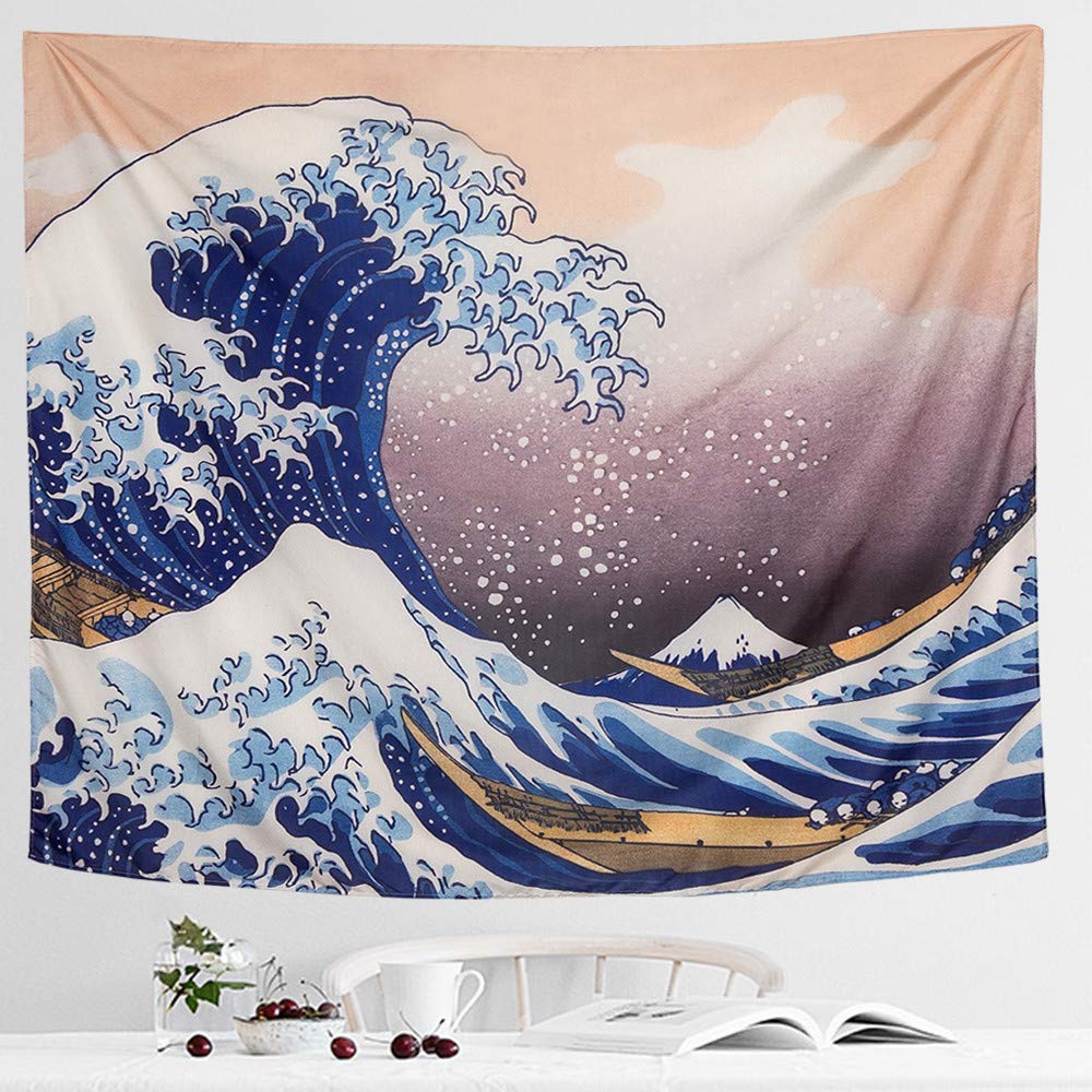 Buy IcosaMro Great Wave Tapestry for Bedroom Wall Hanging Art Large ...