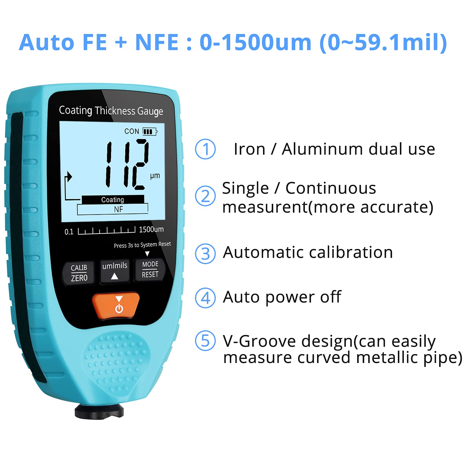 Snapklik.com : CAMWAY Paint Thickness Gauge Meter Fe/NFe Probe Coating ...