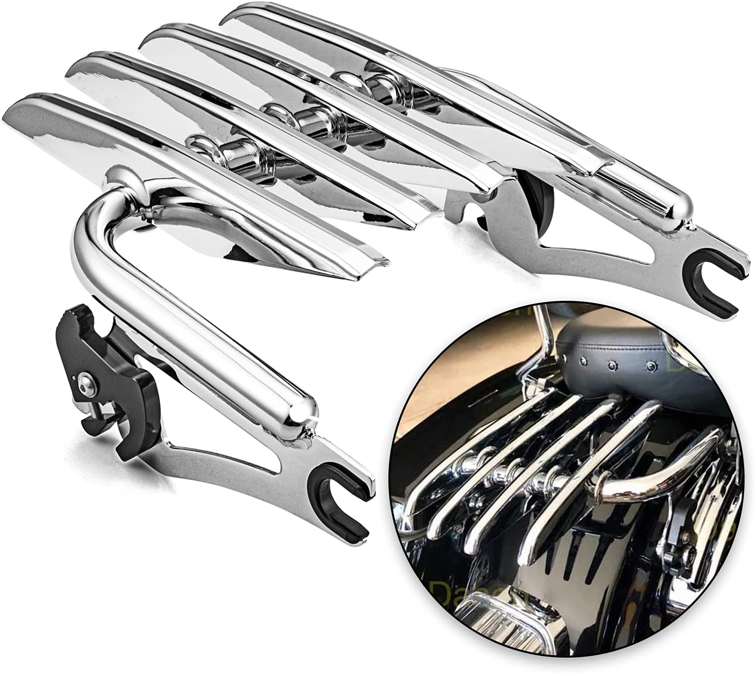 Amazon.com: Dasen Chrome Mounting Stealth Luggage Rack Detachable ...