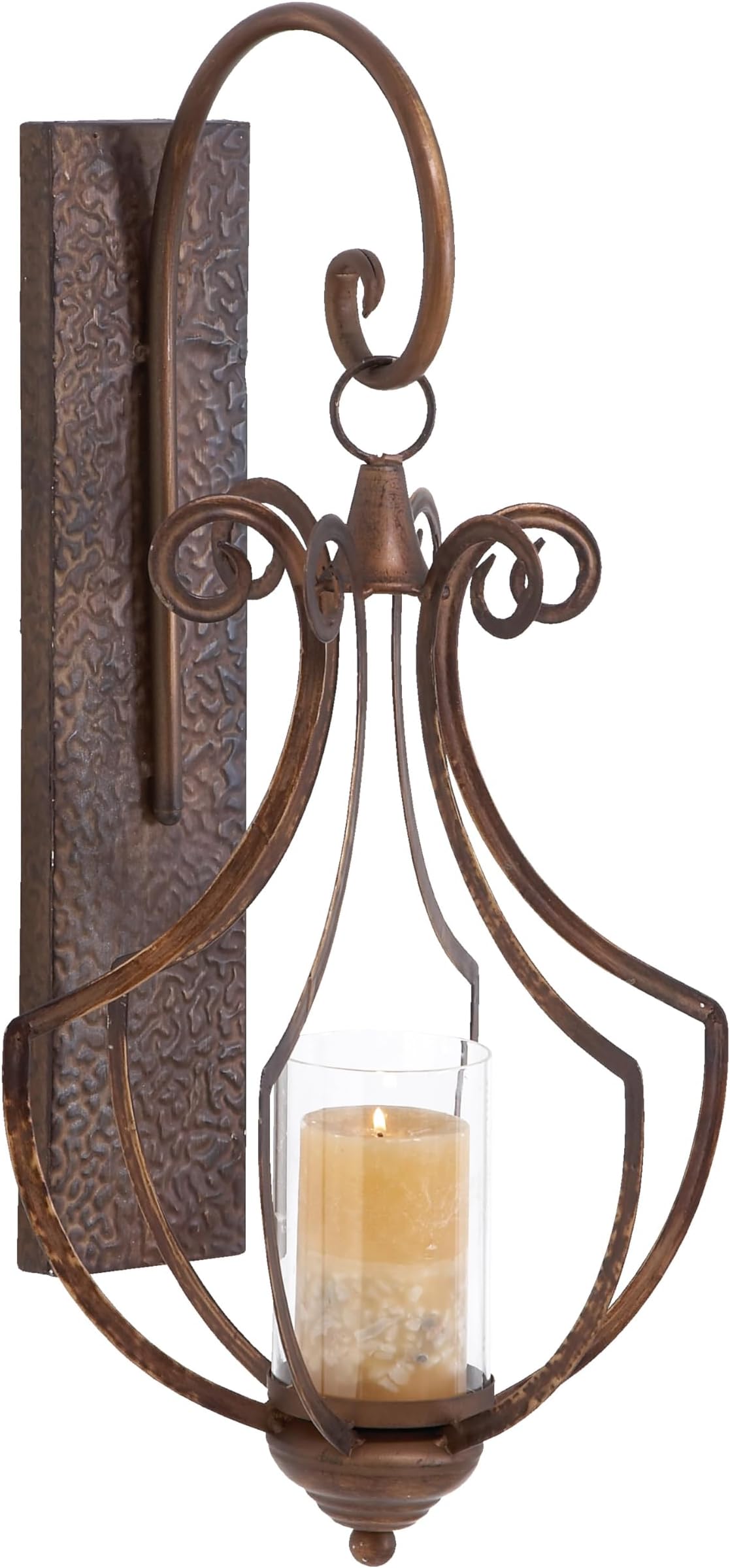Amazon.com: Deco 79 Metal Solid Wall Sconce, Set of 2 5"W, 24"H, Brown ...