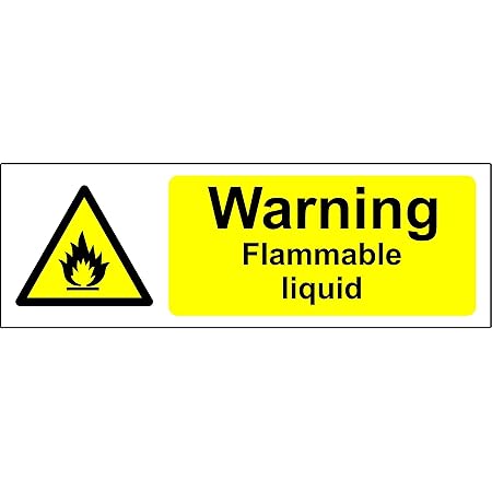 Warning flammable liquid Safety sign - Self adhesive sticker 150mm x ...