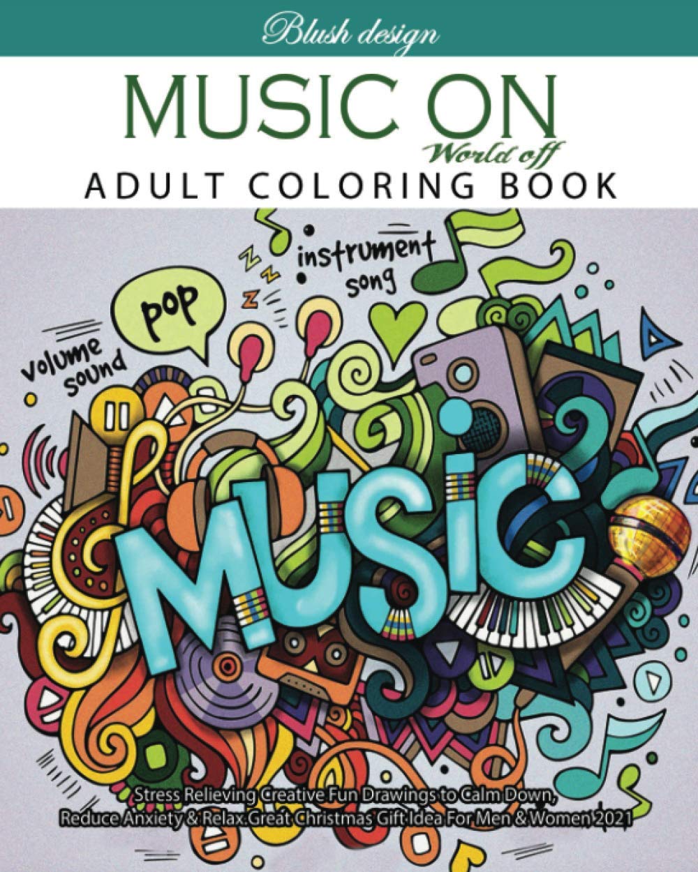 Amazon.com: Music On World Off: Adult Coloring Book (Stress Relieving ...