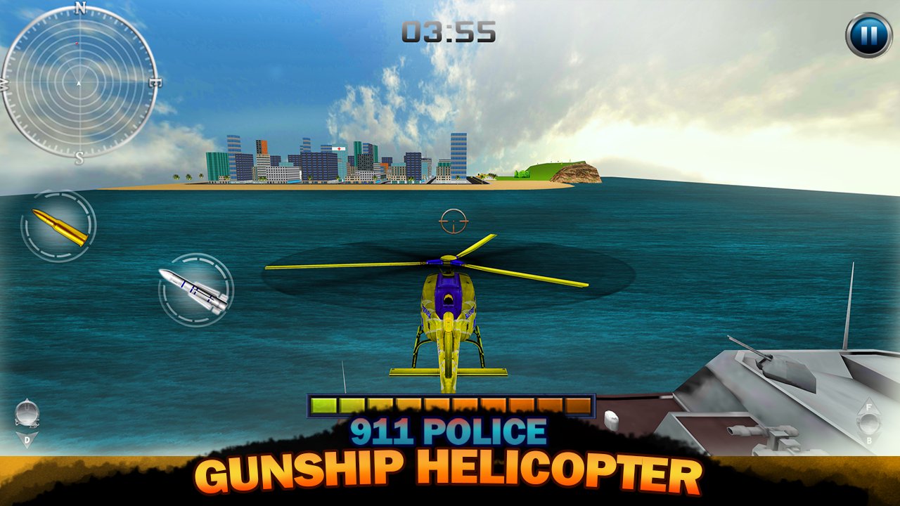 911 Police Gunship Helicopter Air Strike Battle Combat Flight Simulator ...