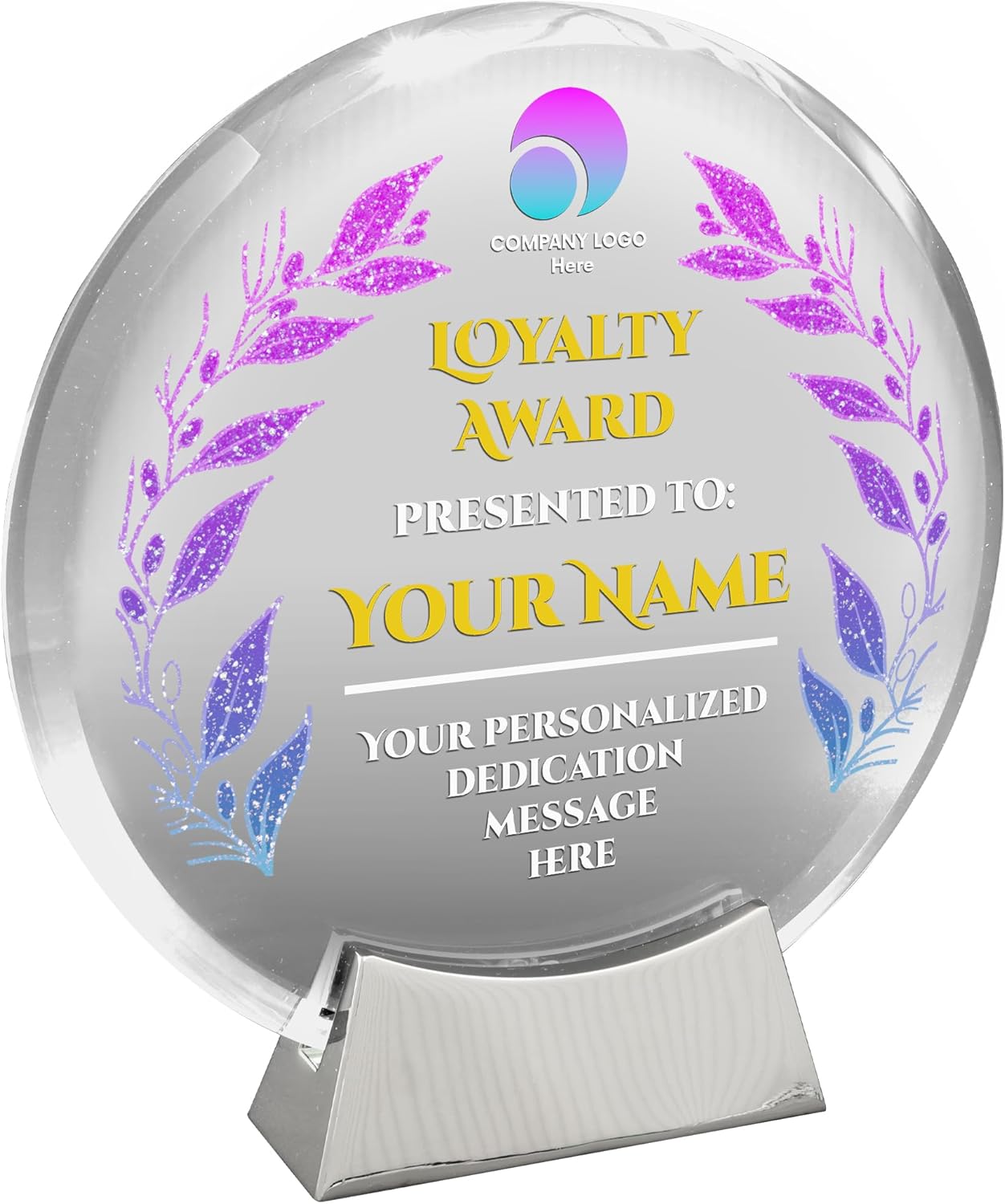 Amazon.com : Basic Fundamentals Personalized Round Platinum Glass ...
