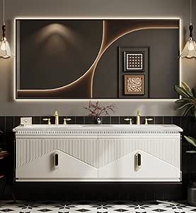 Amazon.com: LUTHXAY Double Sinks Bathroom Vanity, 68 Inch Floating ...